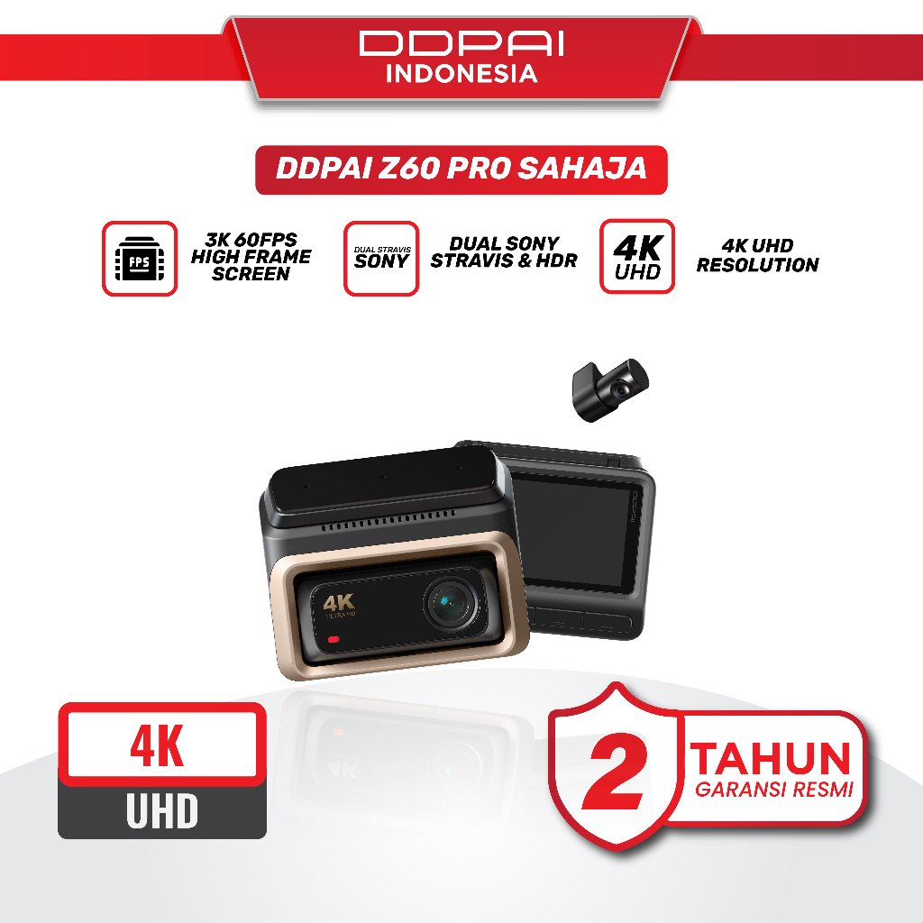 Jual DDPAI Z60Pro 4K Dashcam Three-Channel Dual Sony STARVIS 2 Built-in ...