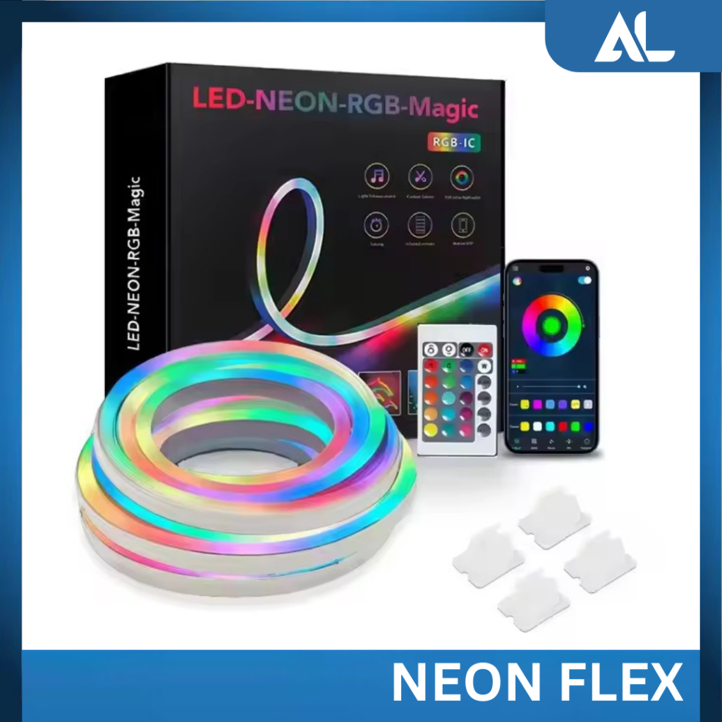 Jual [COD] Paket Lampu Neon Flex Running LED Remote 5m Lampu warna ...