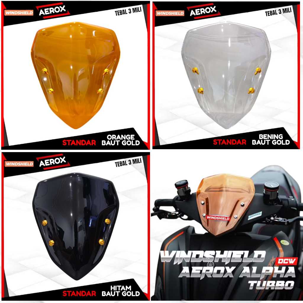 Jual VISOR WINDSHIELD AEROX | VISOR AEROX NEW | VISOR AEROX ALPHA TURBO ...