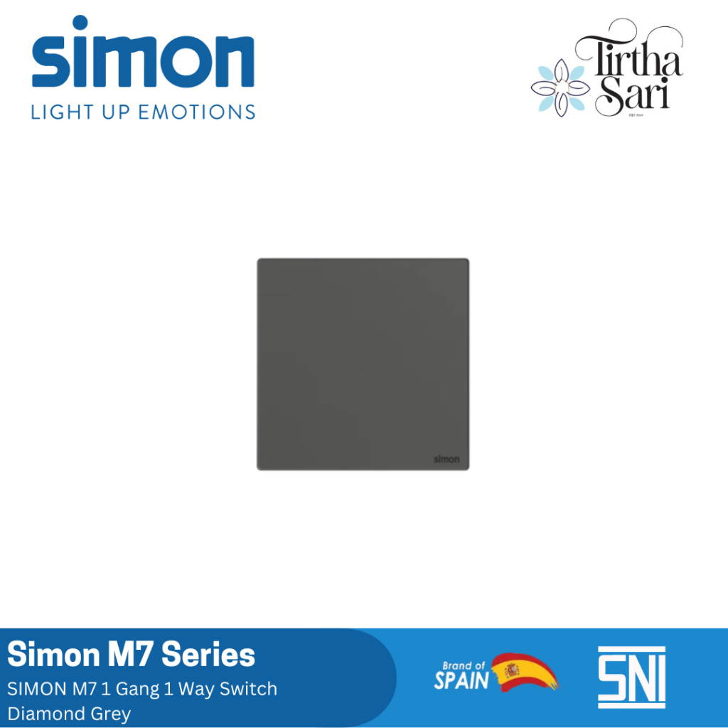 Jual SIMON M7 Glass Saklar 1 Gang 1 Way Switch Diamond Grey | Shopee ...