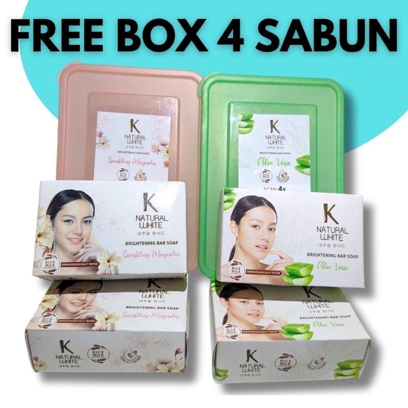 Jual K-Natural White 4x85gr Gratis Boxs, sabun mandi, sabun pemutih ...