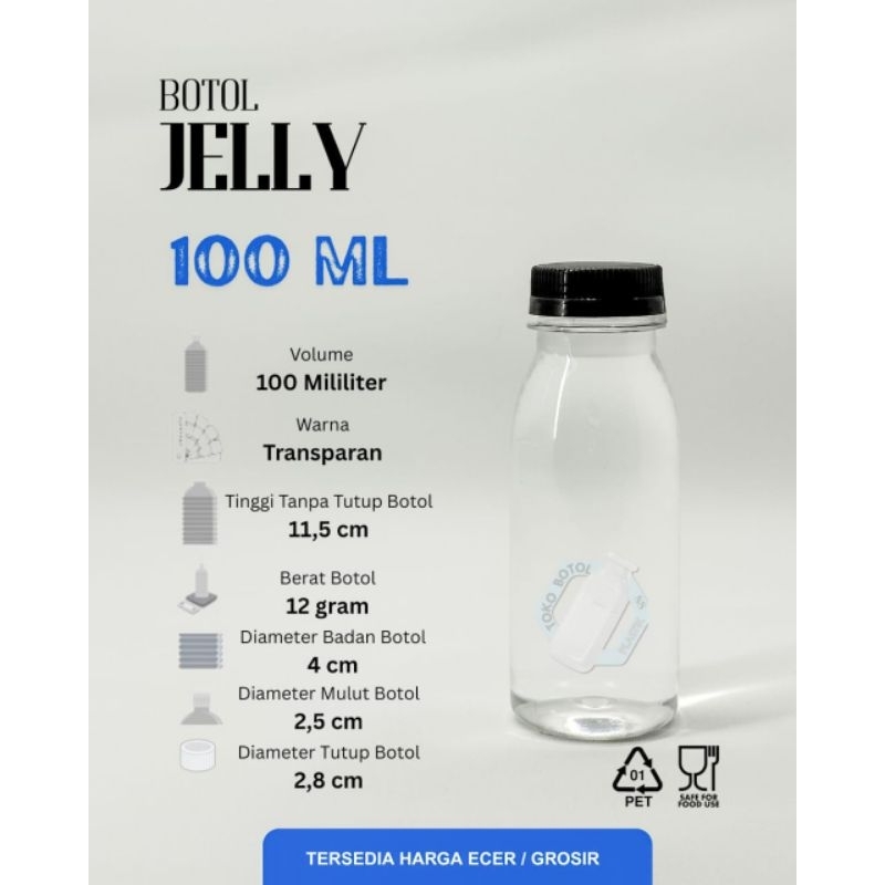 Jual Botol Jelly 100ml / Botol Fla Pudding 100ml / Botol Plastik Tebal ...