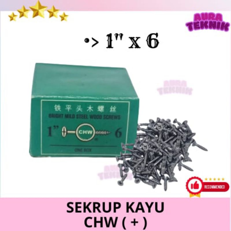 Jual Skrup kayu/Wood screw CHW (+) 1 inch × 6mm | Shopee Indonesia