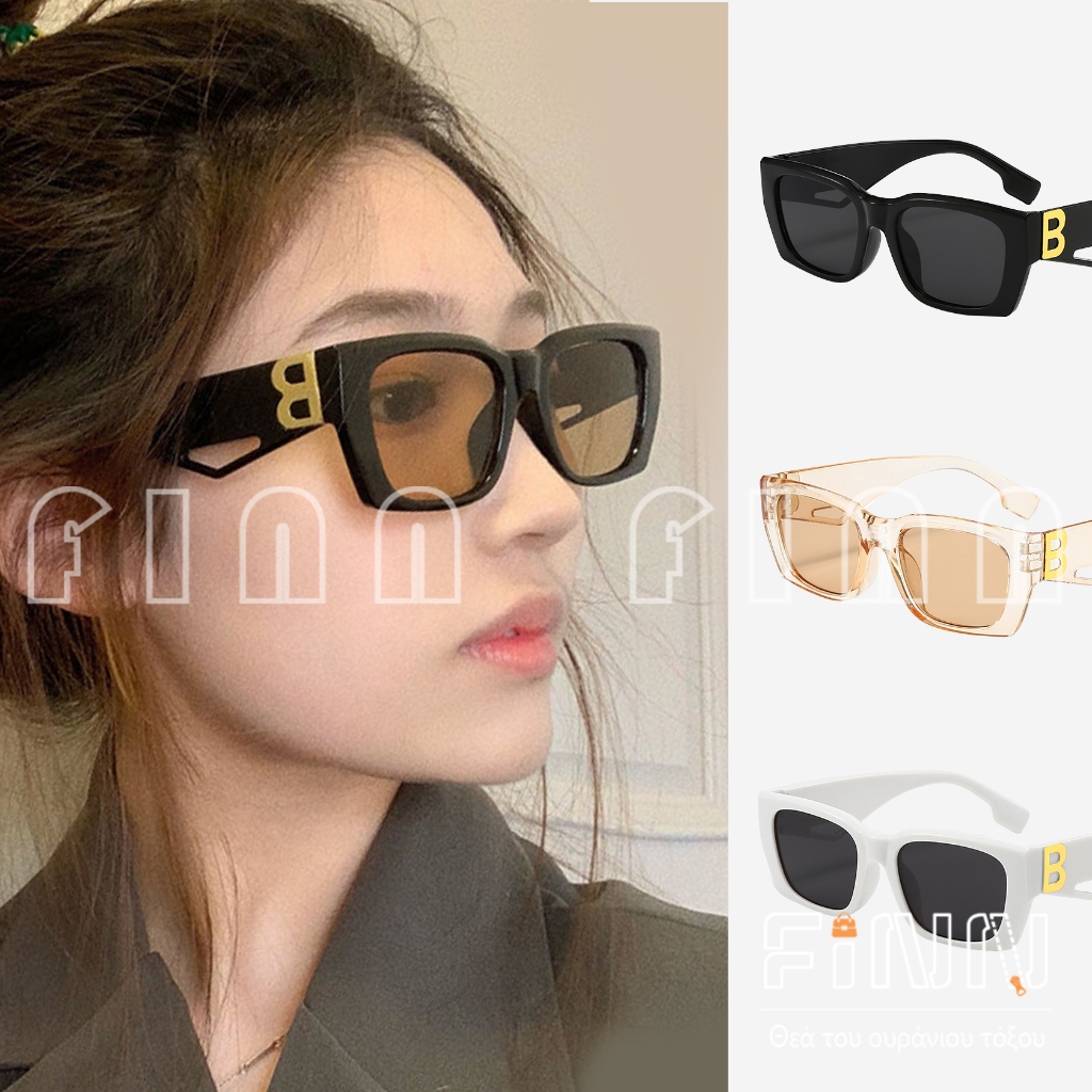 Jual Finn Kacamata Hitam Persegi Anti UV400 Bingkai Letter B Sunglasses ...