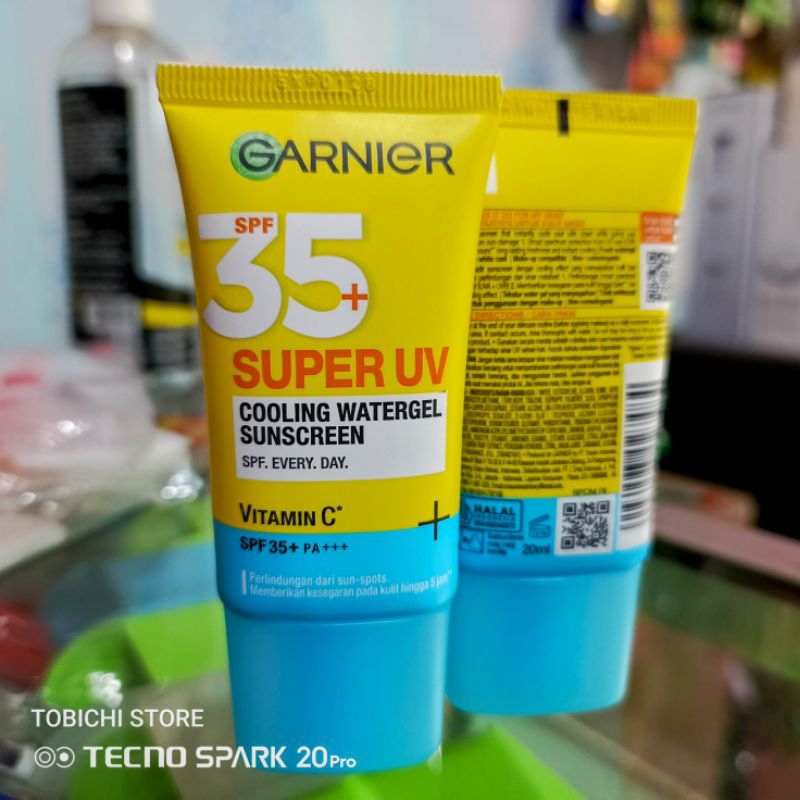 Jual Garnier Super UV 20ml Cooling Watergel Sunscreen SPF35+ PA ...