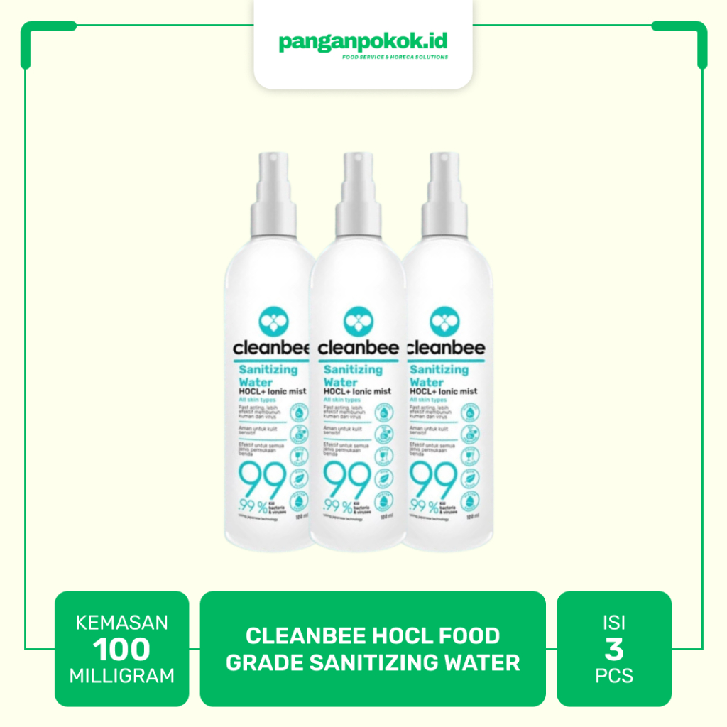 Jual [BUNDLING 3PCS] CLEANBEE HOCL Food Grade & Hypoallergenic Sanitizing Water - 100ml | Shopee ...