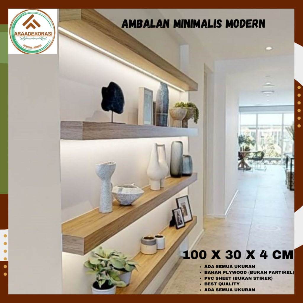 Jual Floating Shelves Rak Dinding Ambalan Minimalis Tempel/Gantung ...