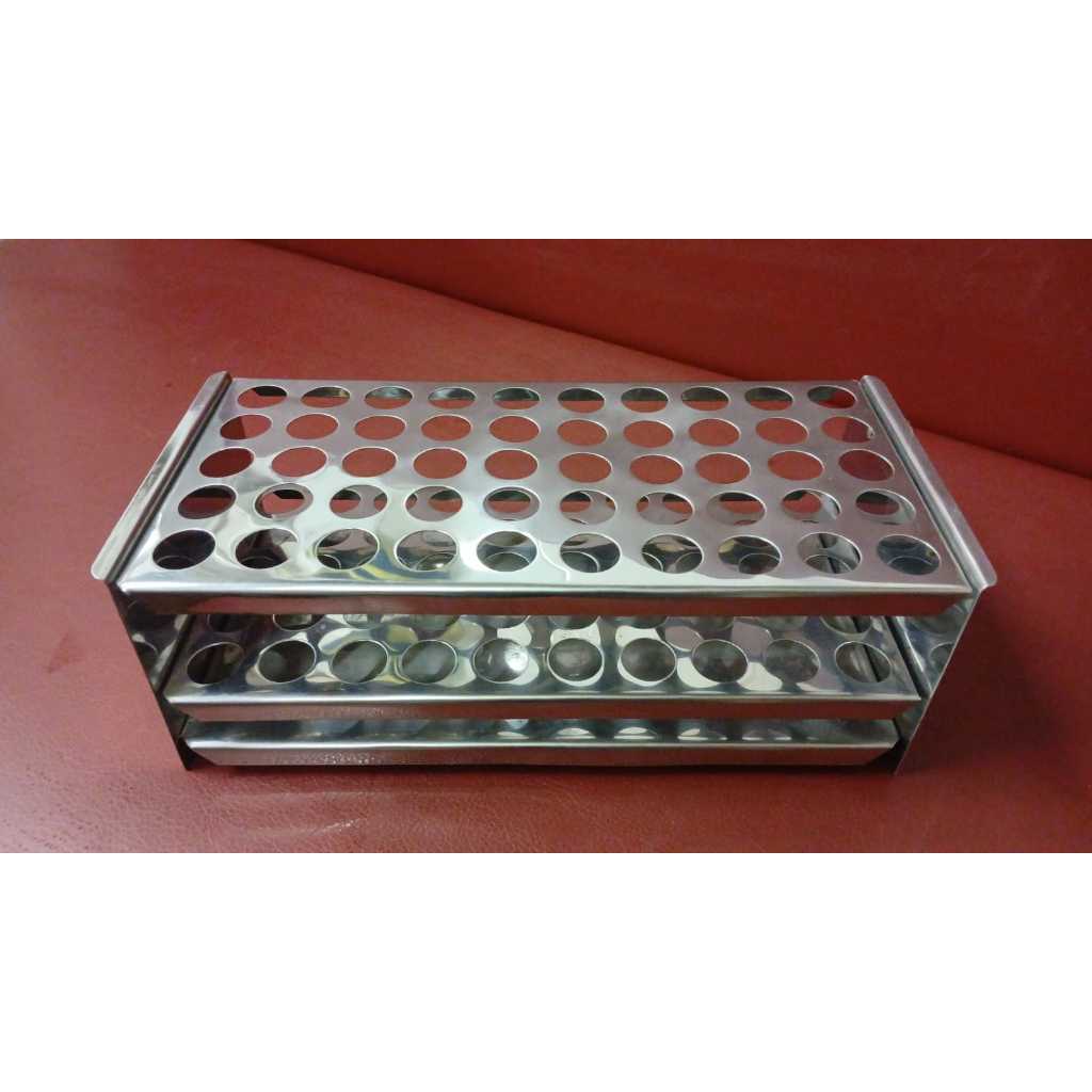 Jual Rak Tabung Reaksi Stainless 18 mm , 50 Lubang - Rak Test Tube ...