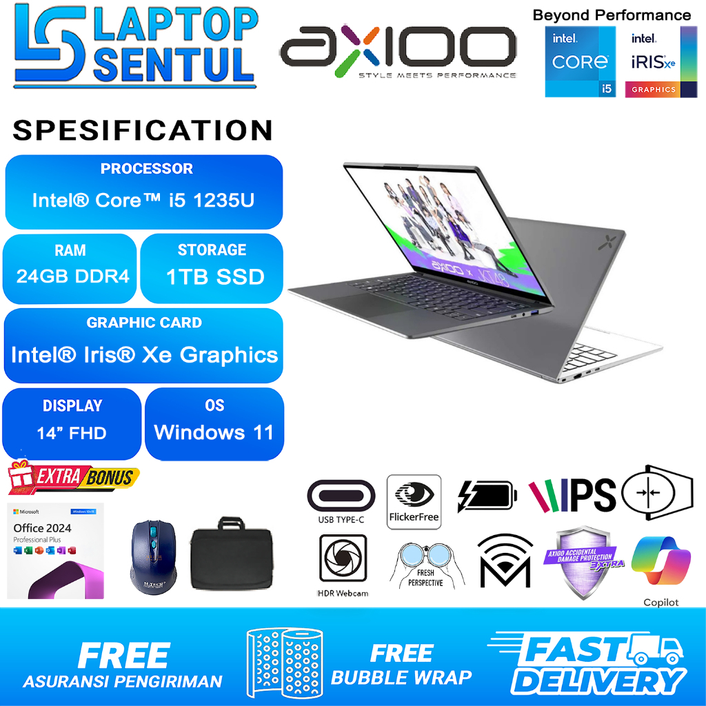 Jual Laptop Axioo Mybook Hype R5 Intel Core i5 1235U Ram 24GB 1TB SSD ...