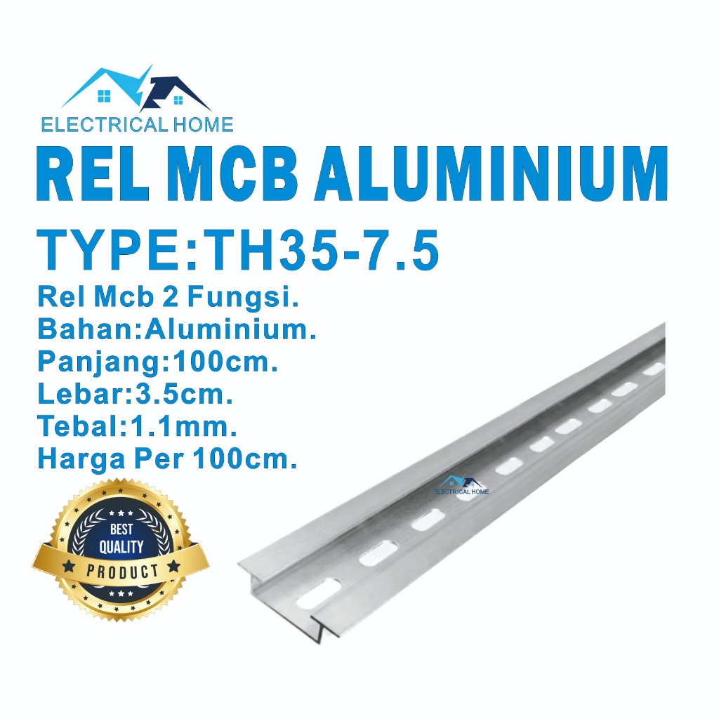 Jual REL MCB ALUMINIUM 2 FUNGSI DIN RAIL MCB PANJANG 100CM | Shopee ...