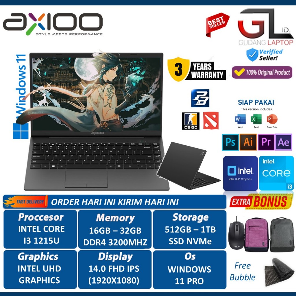 Jual Laptop Axioo Mybook Z6 METAL Intel I3 1215U 32GB 1TB SSD 14.0 Inch FHD IPS Windows 11 ...