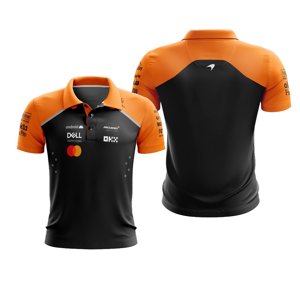 Jual Kaos Polo Wangky Pria Baju Jersey F1 McLaren Black 2025 Custom ...