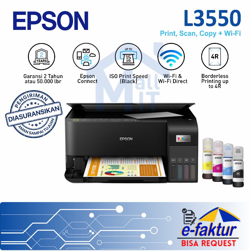 Jual MALLIT PRINTER EPSON L3550 L-3550 L 3550 Print Scan Copy Wifi ...