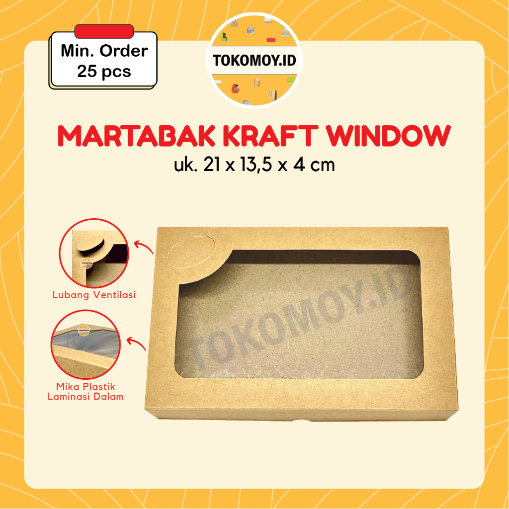 Jual Dus Martabak Window Kraft 310 gsm Uk. 21x13,5x4 cm Laminasi Dalam ...