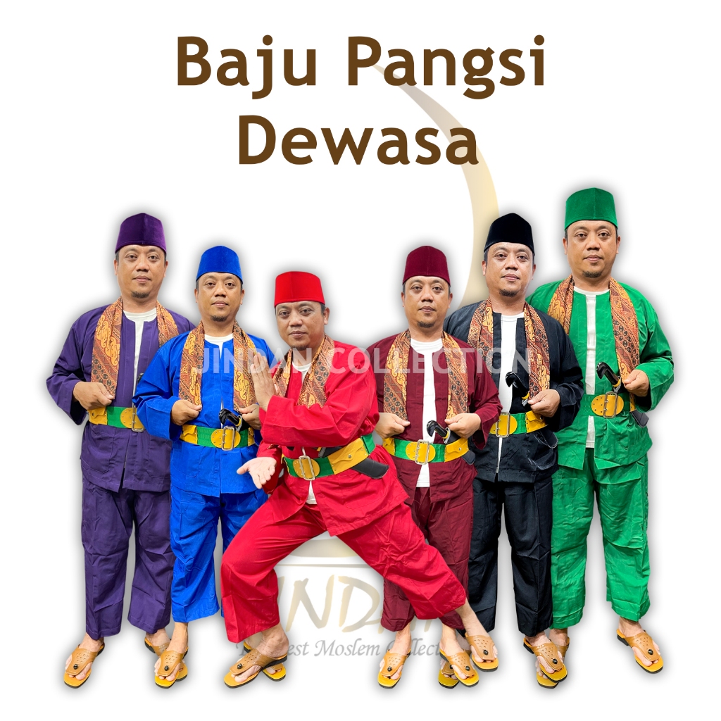 Jual Baju Pangsi Betawi Dewasa Paket Lengkap Setelan Pangsi Peci Sabuk ...
