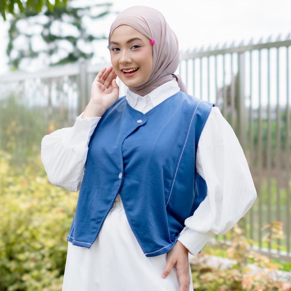 Jual Mybamus Rania Outer Rompi Wanita Kekinian Vest Asimetris Korean ...