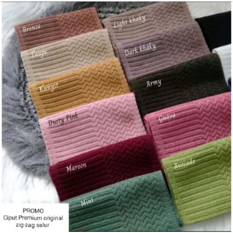 Jual ciput rajut premium motif zigzag salur inner bandana original ...