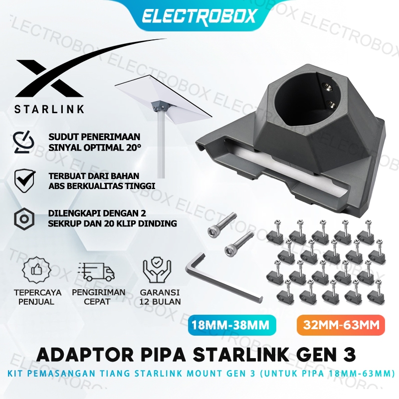 Jual Starlink Gen 3 Braket Paduan Dudukan Tiang Adaptor Pipa untuk ...