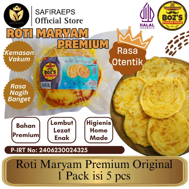 Jual Roti Maryam Original Premium Boz’s Frozen Food Kemasan Vakum 1 ...