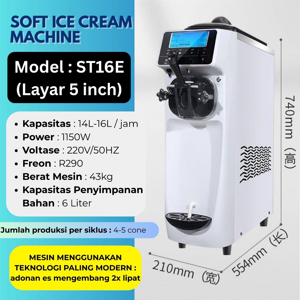 Jual MESIN SOFT ICE CREAM ST16E / ICE CREAM MAKER 1 Tuas / Mesin Es ...