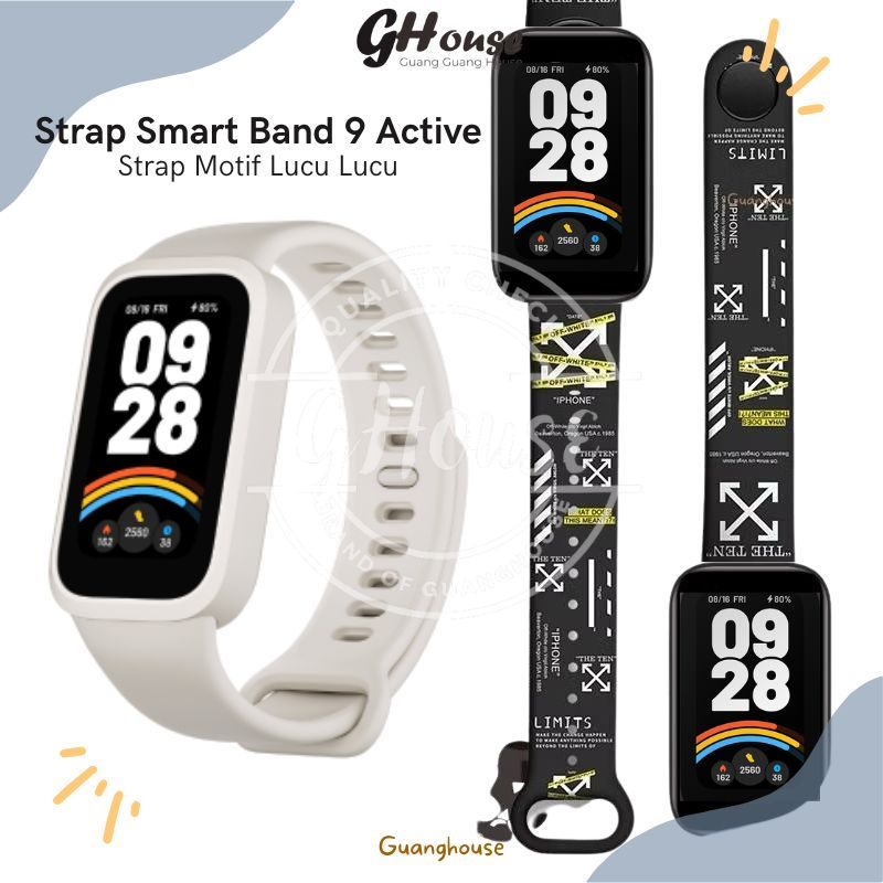 Jual Strap Smartband 9 Active Motif Silikon Tali Pengganti Xiaomi Redmi Smart Band 9 Active ...