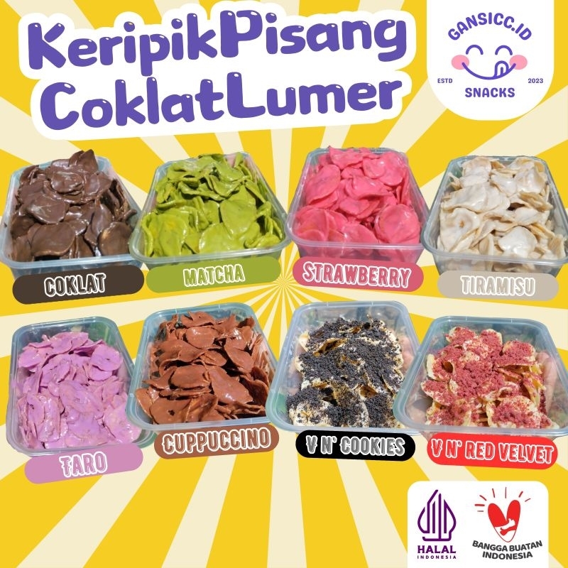 Jual Keripik Pisang Coklat Lumer - Rasa Coklat Matcha Strawberry ...