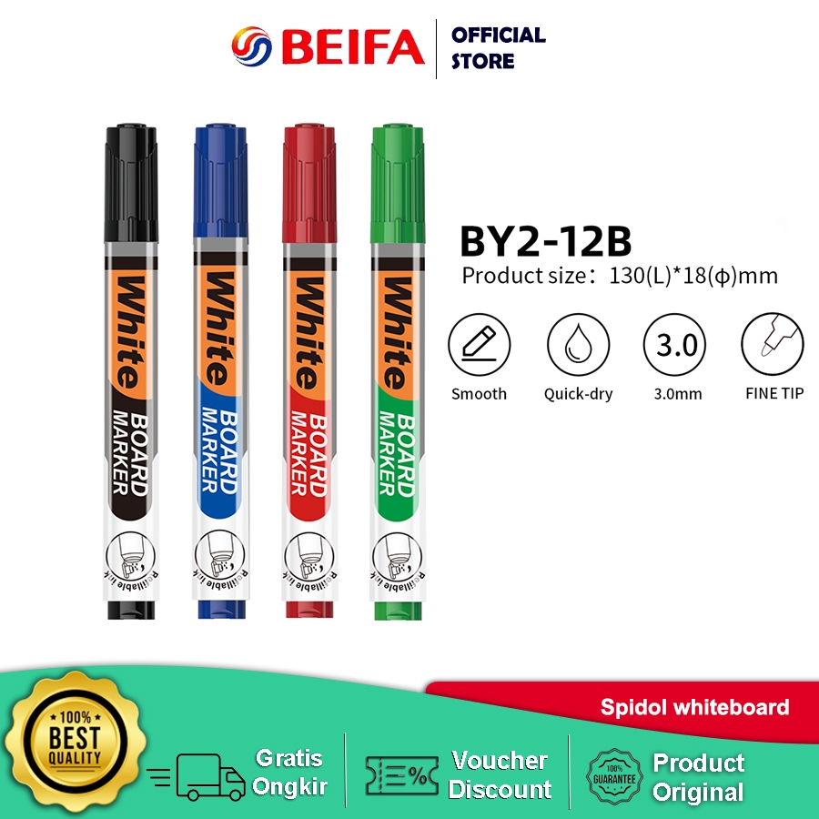 Jual Beifa Spidol Whiteboard – Marker Papan Tulis, Tinta Terang & Tidak ...
