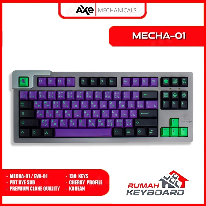 Jual AXE MECHANICALS - Cherry - Gmk Mecha 01 - Eva 01 - PBT - Dye Sub ...