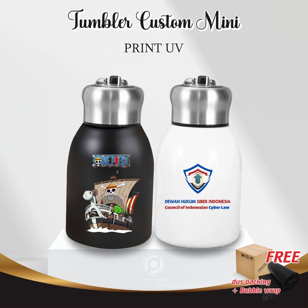 Jual Tumbler Custom Mini 280 ML Print UV Nama Souvenir Promosi | Shopee ...