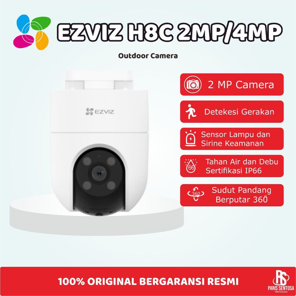 Jual Ezviz H8C 4MP CCTV Outdoor PTZ IP Camera 360° CCTV Color Wireless ...
