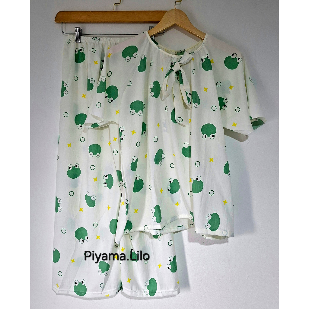 Jual 919 Piyama Korea One Set Lengan Pendek Celana Panjang - Pajama Set ...