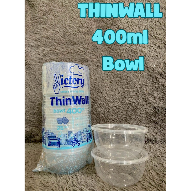 Jual THINWALL VICTORY 400ML. ISI 25 MANGKOK BULAT PLASTIK BULAT TAHAN PANAS FOOD CONTAINER ...