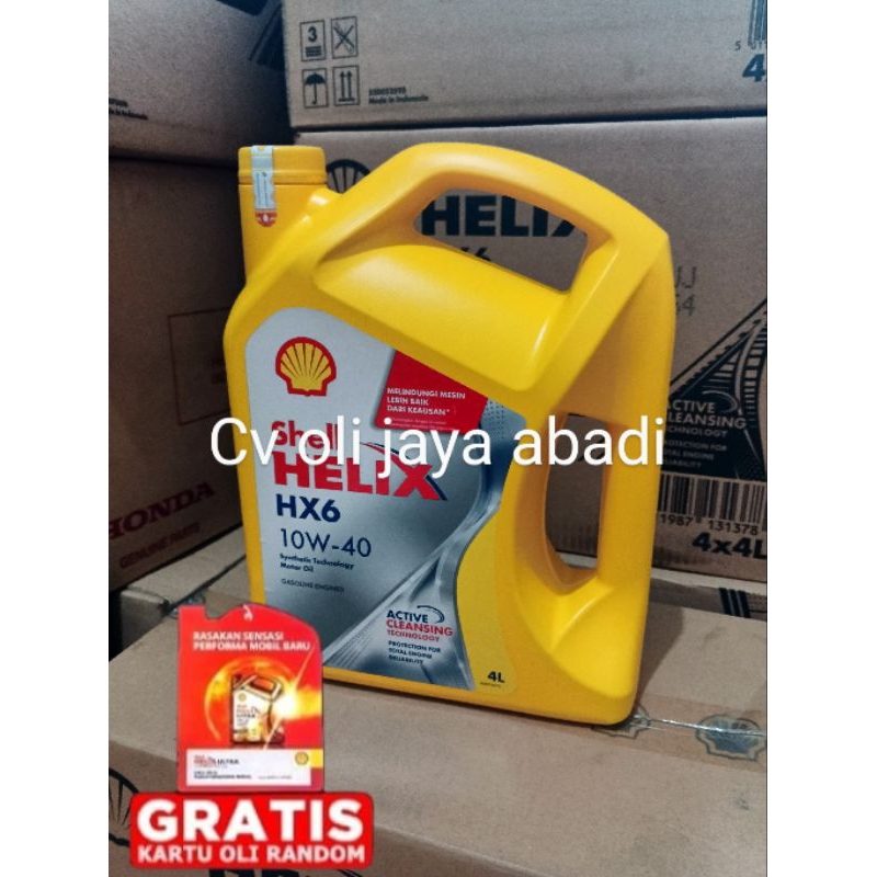 Jual OLI SHELL HELIX HX6 10W-40 4 LITER ORIGINAL BARCODE | Shopee Indonesia