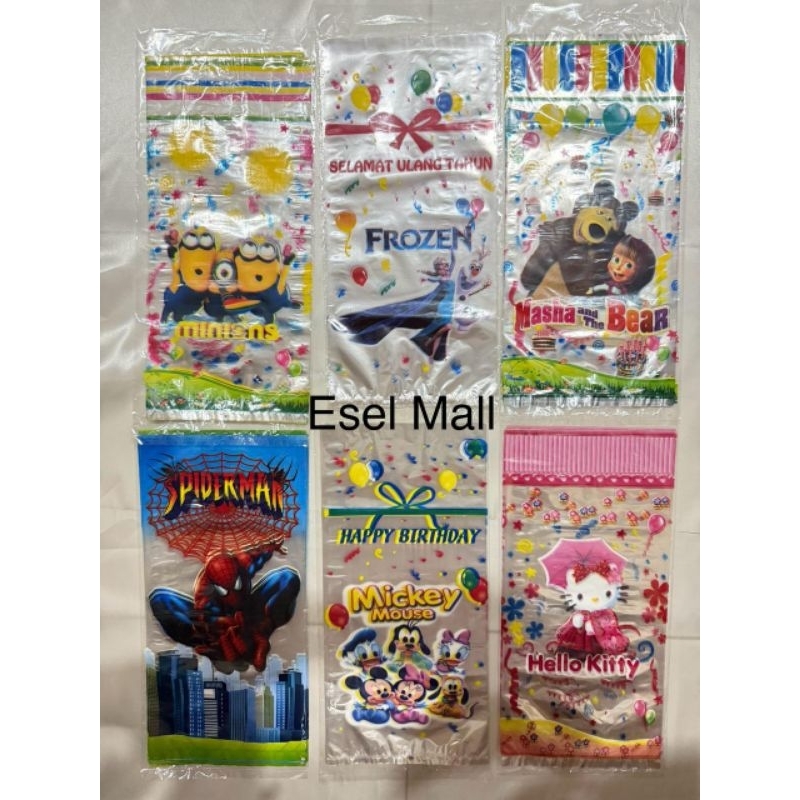 Jual Plastik PP Ulang Tahun (ultah) karakter uk 17 x 36 isi ± 27 lbr uk ...