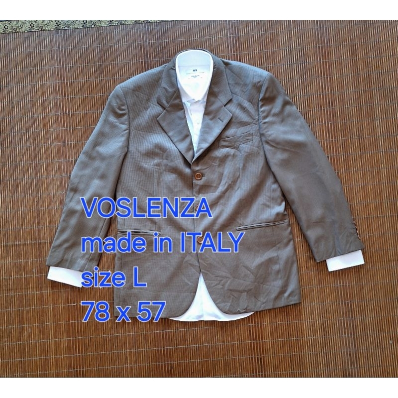 Jual Jas Blazer Pria VOSLENZA made in ITALY Coklat Mewah Formal 3 ...
