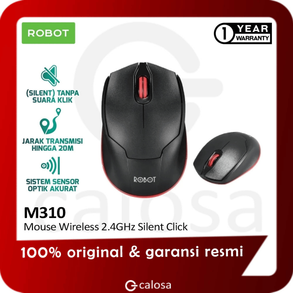 Jual ROBOT M310 Mouse Wireless 2.4GHz Silent Click 1600DPI dengan ...