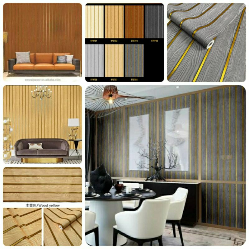 Jual NEW!! MEWAH!! PREMIUM!! WALLPAPER DINDING RUANGAN RUMAH PANEL LIST ...