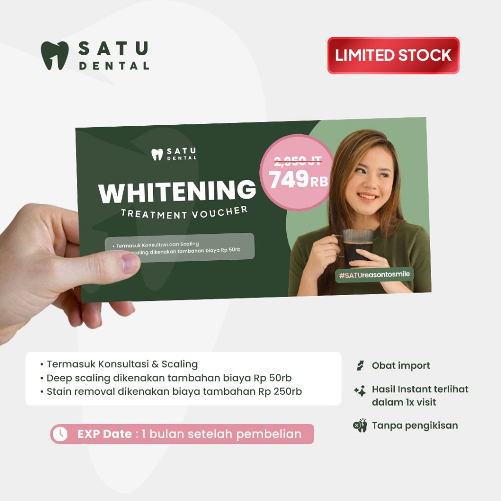 Jual SATU DENTAL - Voucher Whitening Gigi / Bleaching / Gigi Putih ...