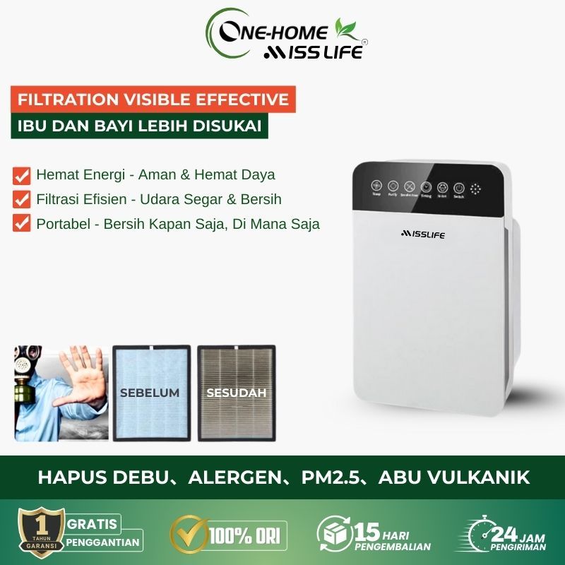 Jual MISS LIFE Air Purifier Pembersih Udara K2 dengan Filter HEPA,Dengan Karbon Aktif, Ion ...