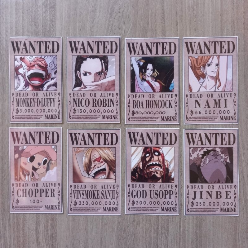 Jual STIKER WANTED BOUNTY ONE PIECE VINYL UKURAN KECIL (PANJANG 6 CM ...