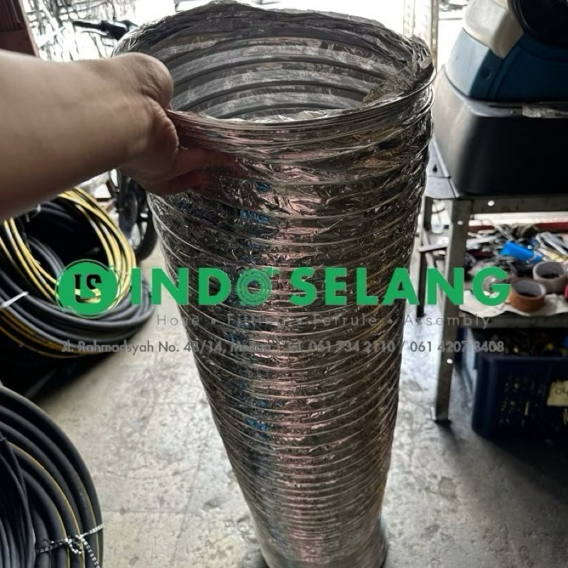 Jual SELANG ALUMINIUM DUCTING 3" 5 METER FLEXIBLE HOSE DUCT EXHAUST ...
