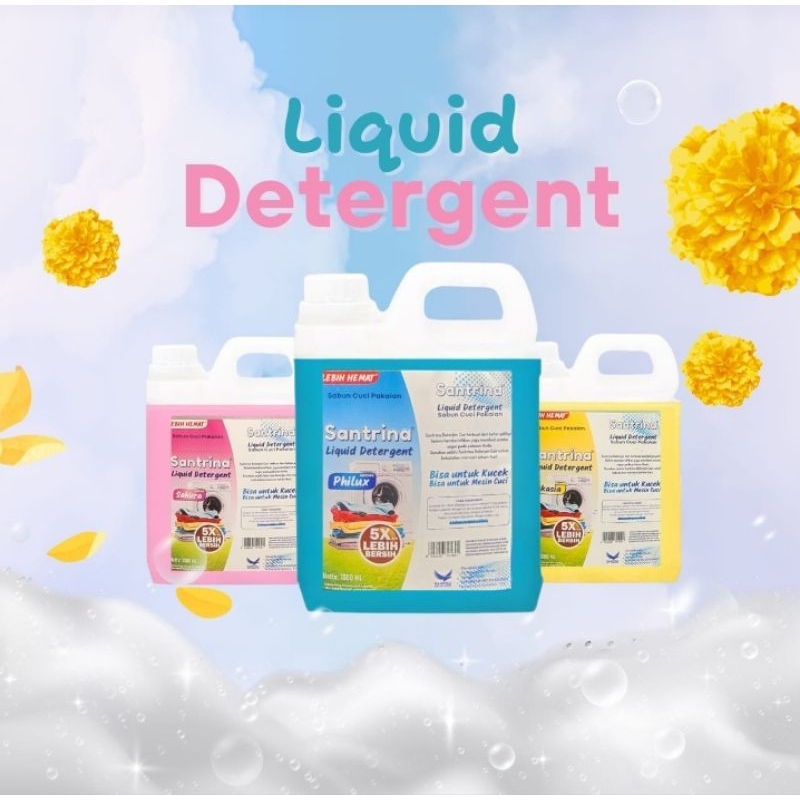 Jual { COD } Liquid Detergent Sabun cuci Sabun laundry Santrina 1 liter ...