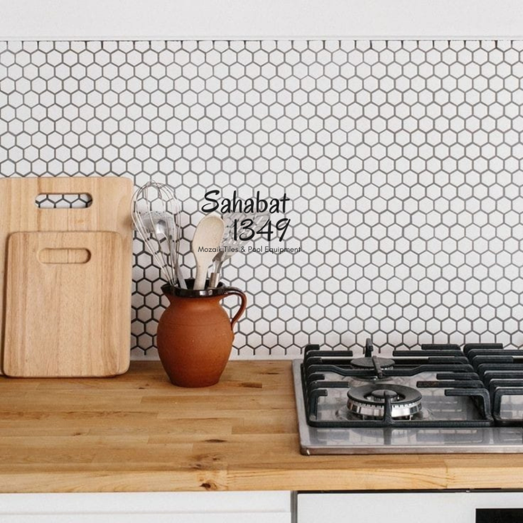 Jual Mosaic Kuda Laut Mass Type HEX 1010 Premium Mosaic Dinding Dapur ...