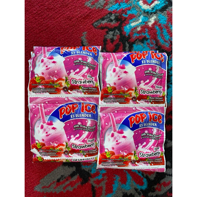 Jual Pop Ice Strawberry 1 Renceng isi 10 Sachet | Shopee Indonesia