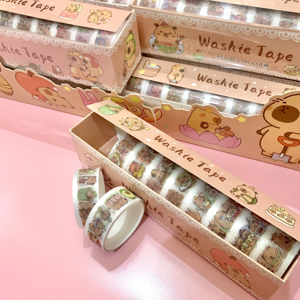 Jual Washie Tape Capybara Sticker 10 Roll | Shopee Indonesia