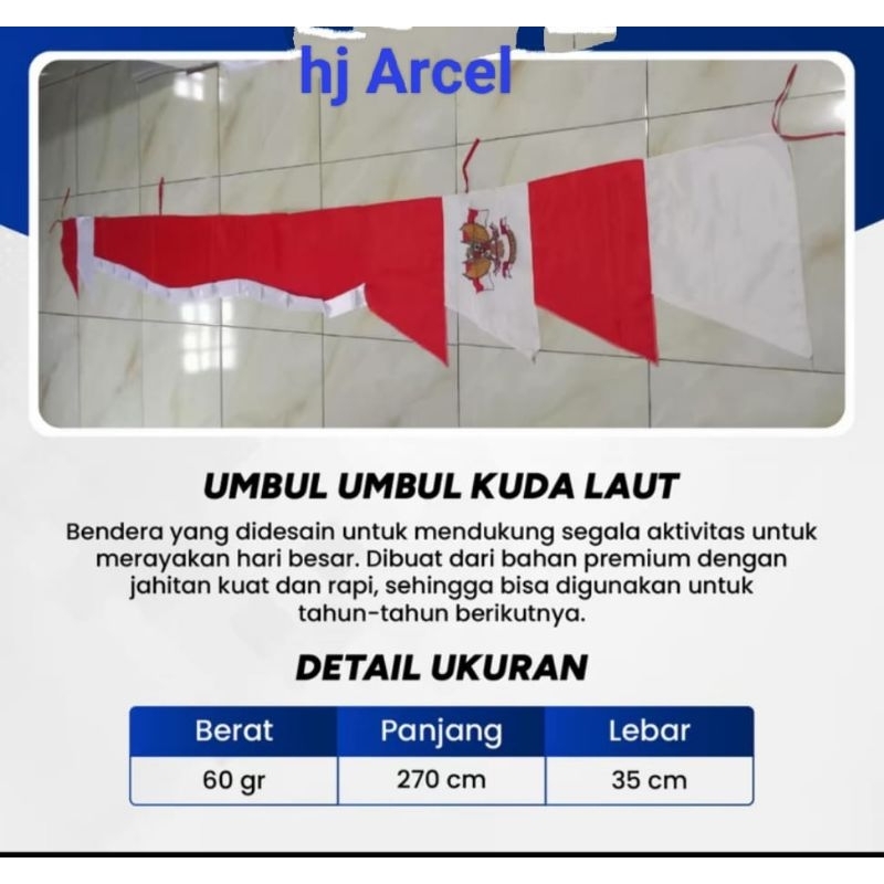 Jual (4METER)umbul umbul layur Garuda merah putih 4meter/umbul umbul merah putih /umbul umbul ...