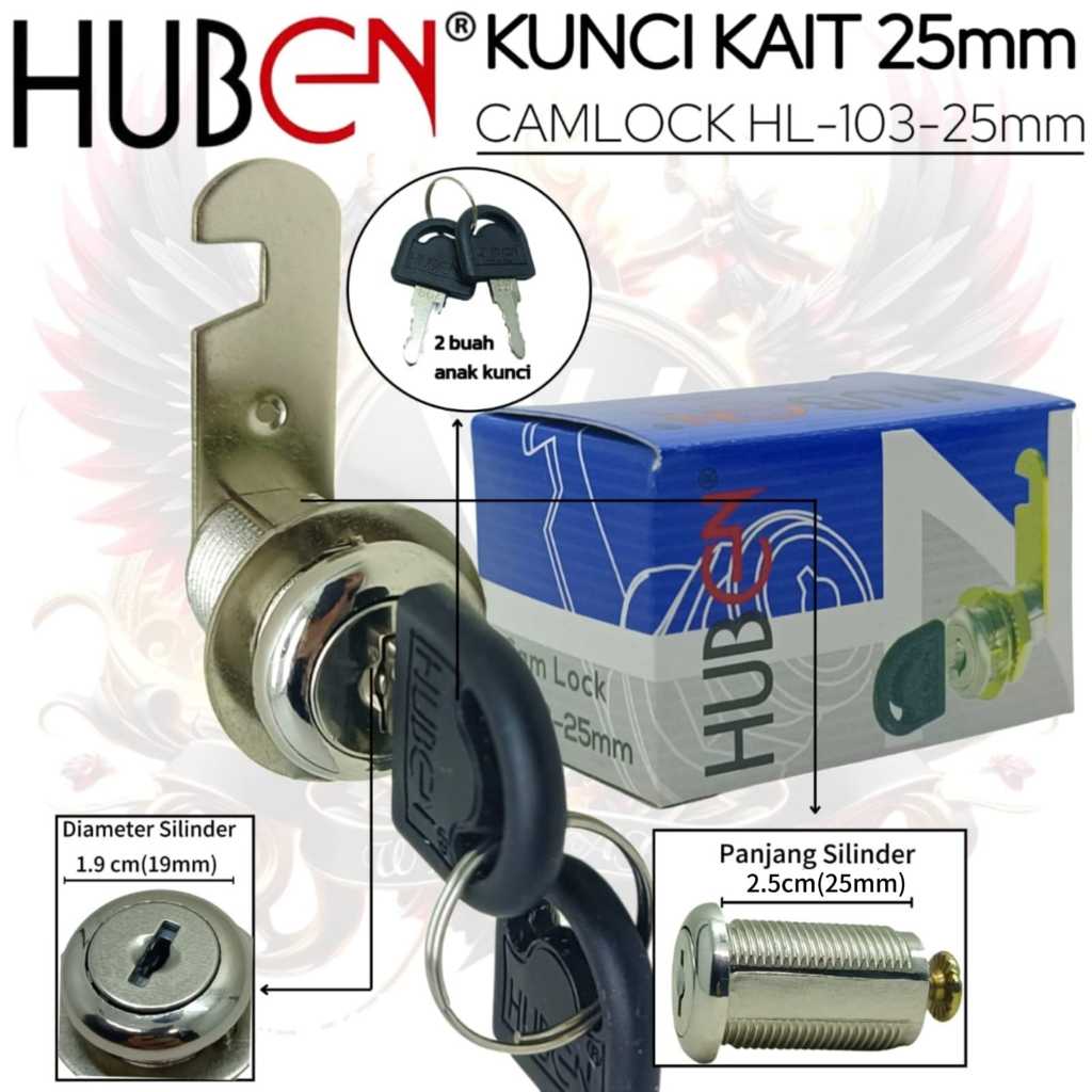 Jual HUBEN Kunci laci Kait CamLock HL-103-25mm | Shopee Indonesia