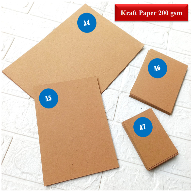 Jual Kertas Kraft Kertas Samson 200 Gsm Craft Paper A4 A5 A6 A7 ...