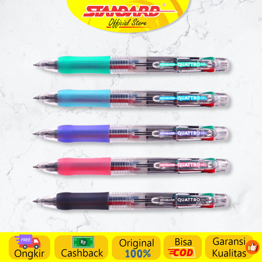 Jual Pulpen GEL 4 Warna QUATTRO Gel Standard 0.5 (1PCS)+ | Shopee Indonesia