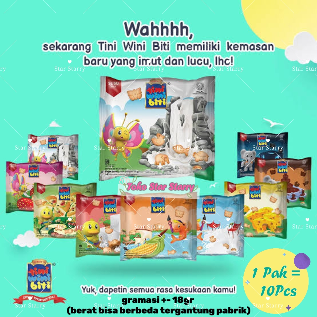 Jual [PER RENTENG] SNACK TINI WINI BITI COOKIES @18GRAM [1 RENCENG ISI ...